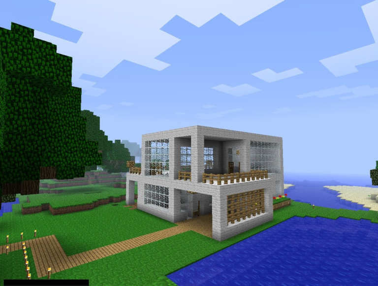 Construction d'une maison moderne à Minecraft - Maison - ZENIDEES