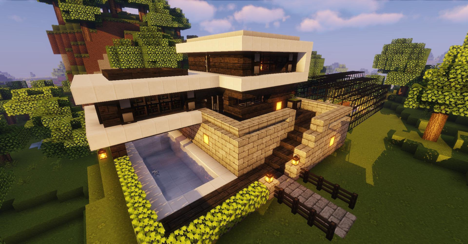 Construction d'une maison moderne à Minecraft - Maison - ZENIDEES